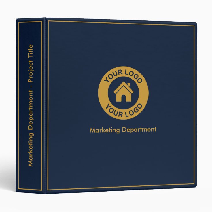 Simple Elegant Custom Business Logo And Text 3 Ring Binder | Zazzle