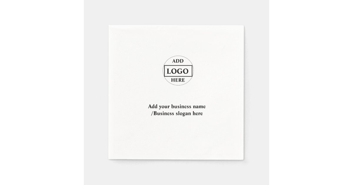 Simple elegant custom logo here company napk napkins | Zazzle