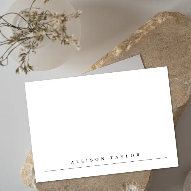 Simple Elegant Custom Name Note Card | Zazzle