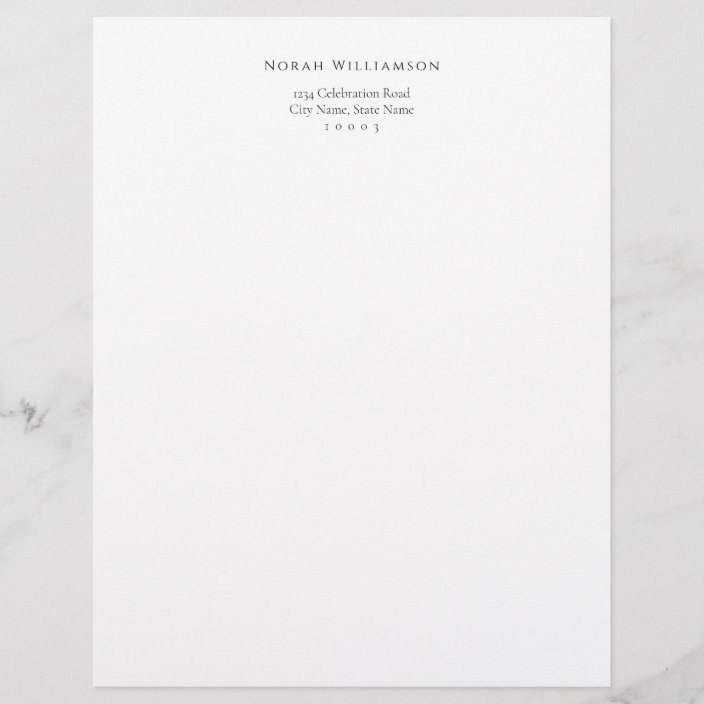 Simple Elegant Custom Name Personal Professional Letterhead | Zazzle.com