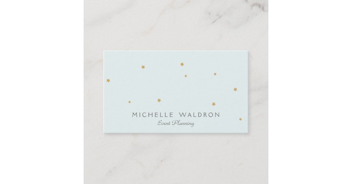 Simple Elegant Cute Stars Event Planner Light Aqua Business Card | Zazzle