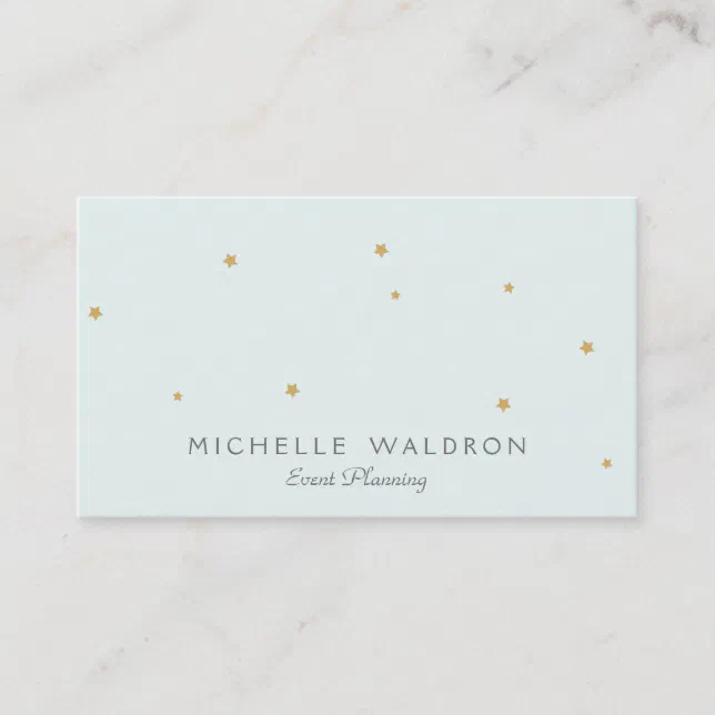 Simple Elegant Cute Stars Event Planner Light Aqua Business Card | Zazzle