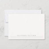 Simple Elegant Dark Grey Custom Name Note Card | Zazzle