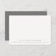 Simple Elegant Dark Grey Custom Name Note Card | Zazzle