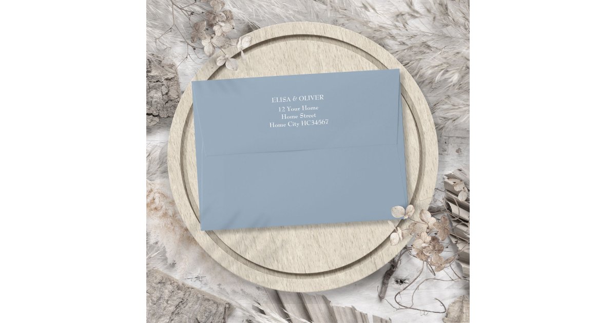 Simple Elegant Dusty Blue Return Address Envelope | Zazzle