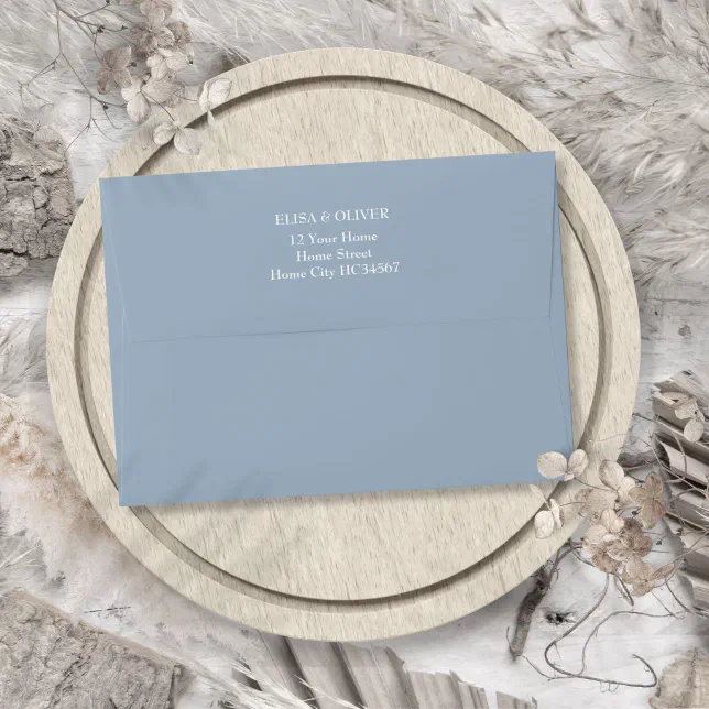 Simple Elegant Dusty Blue Return Address Envelope | Zazzle