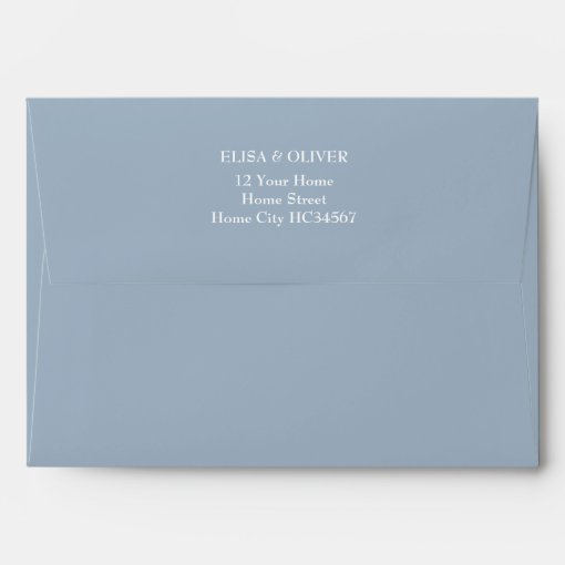 Simple Elegant Dusty Blue Return Address Envelope | Zazzle