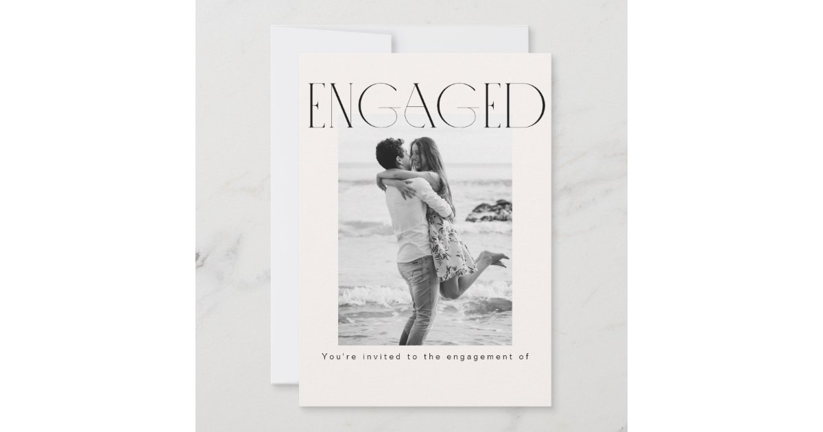 Simple Elegant Engagement Card | Zazzle