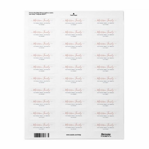 simple elegant family address label | Zazzle