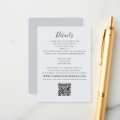 Simple Elegant Floral Foliage Details QR Code Enclosure Card | Zazzle