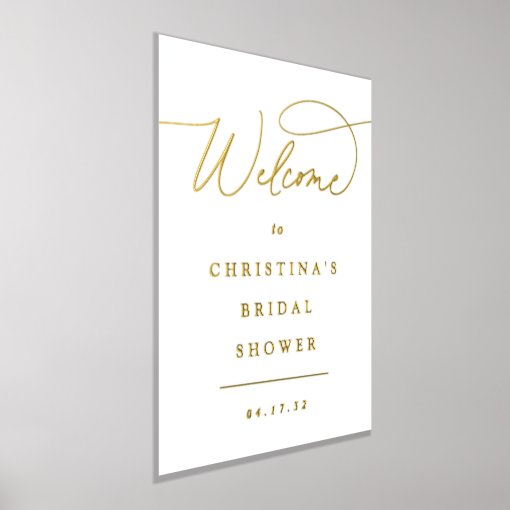 Simple Elegant Foil Script Event Welcome Sign | Zazzle