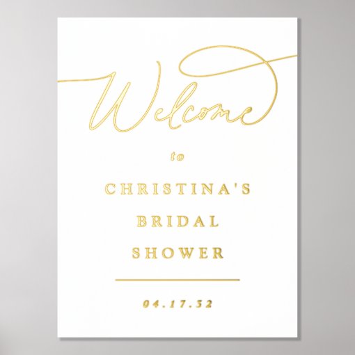 Simple Elegant Foil Script Event Welcome Sign | Zazzle