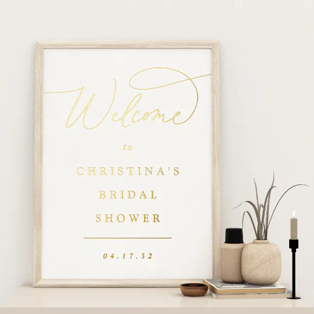 Simple Elegant Foil Script Event Welcome Sign | Zazzle