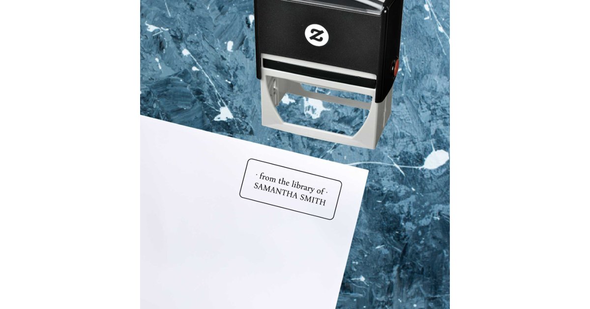 SIMPLE ELEGANT FRAMED NAME BOOKPLATE LIBRARY SELF-INKING STAMP | Zazzle