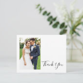 Simple Elegant Front and Back Photo Thank you Postcard | Zazzle