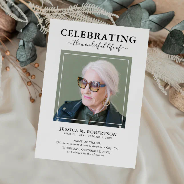 Simple Elegant Funeral Memorial Program | Zazzle