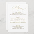 Simple Elegant Gold Calligraphy Wedding Menu | Zazzle