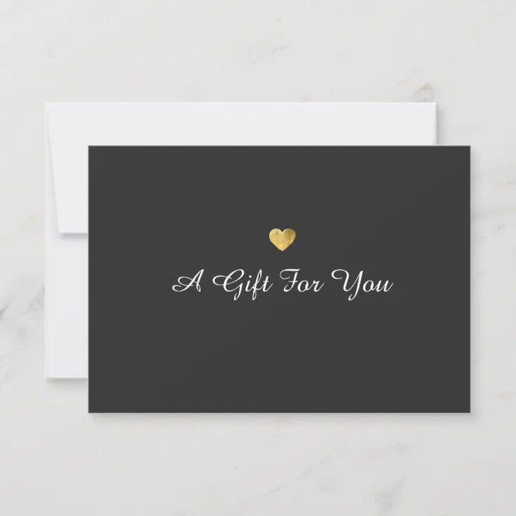 Simple Elegant Gold Heart Gift Certificate | Zazzle