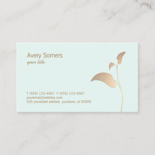 Simple Elegant Gold Leaf Business Card | Zazzle.com