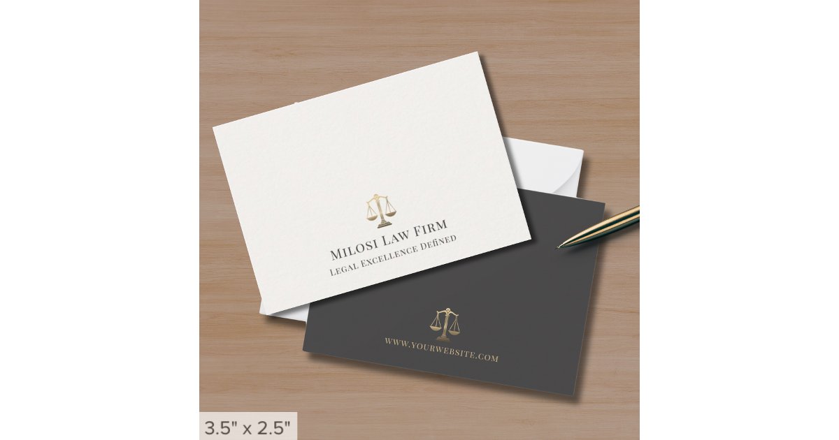 Simple Elegant Gold Scales of Justice Note Card | Zazzle