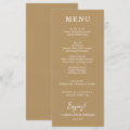 Simple Elegant Gold Wedding Dinner Menu | Zazzle