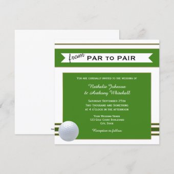 Simple Elegant Golf Theme Wedding Invitation | Zazzle