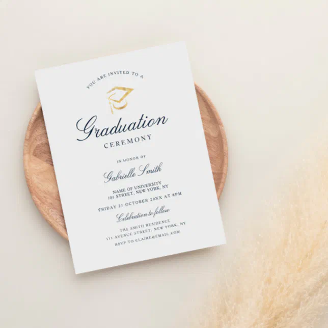 simple elegant graduation ceremony invitation | Zazzle
