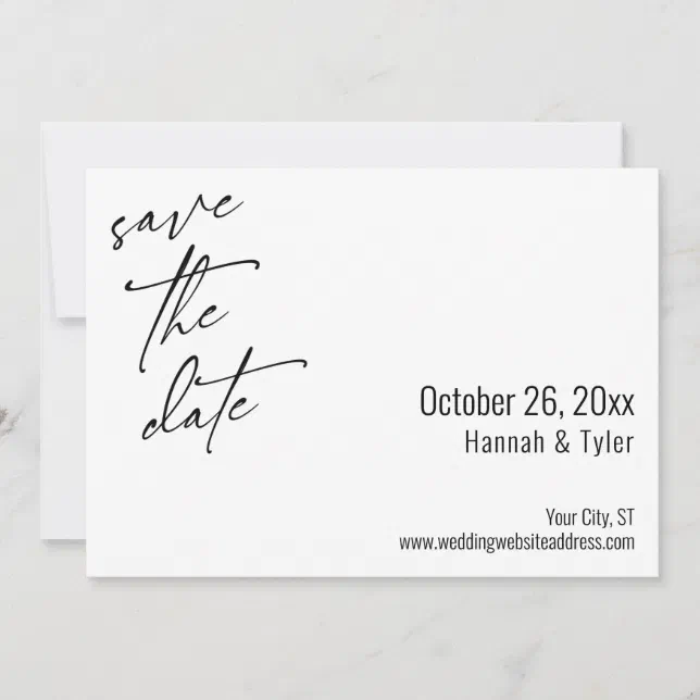 Simple Elegant Handwriting Script Typography Save The Date | Zazzle
