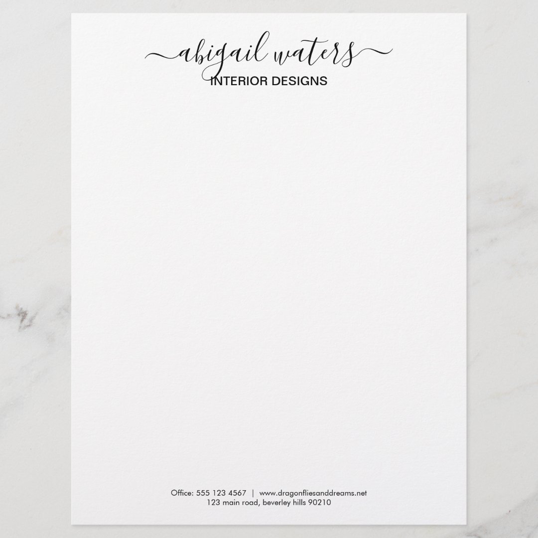 Simple Elegant Handwritten Script Business Letterhead | Zazzle