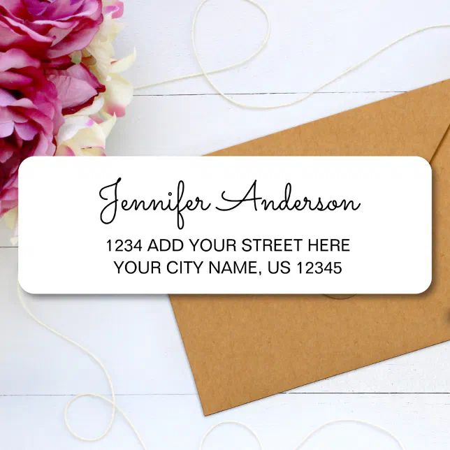 Simple Elegant Handwritten Script Return Address Label | Zazzle