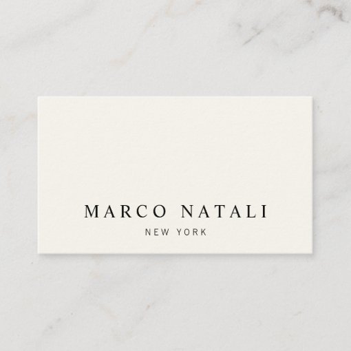 Simple Elegant Ivory Professional Business Card | Zazzle