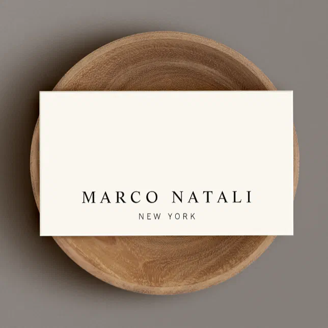 Simple Elegant Ivory Professional Business Card | Zazzle