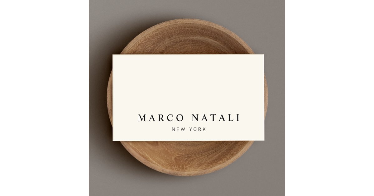 Simple Elegant Ivory Professional Business Card | Zazzle