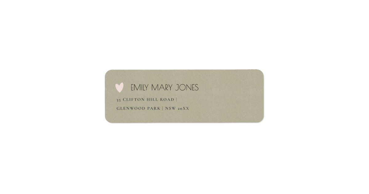 SIMPLE ELEGANT KRAFT GREY TYPOGRAPHY ADDRESS LABEL | Zazzle
