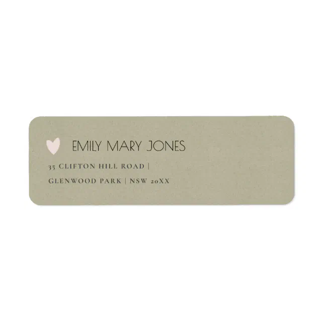 SIMPLE ELEGANT KRAFT GREY TYPOGRAPHY ADDRESS LABEL | Zazzle