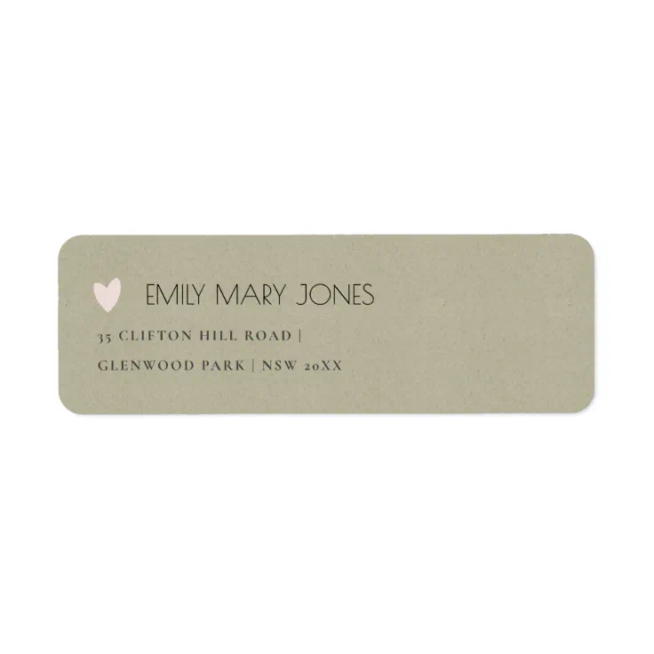 SIMPLE ELEGANT KRAFT GREY TYPOGRAPHY ADDRESS LABEL | Zazzle