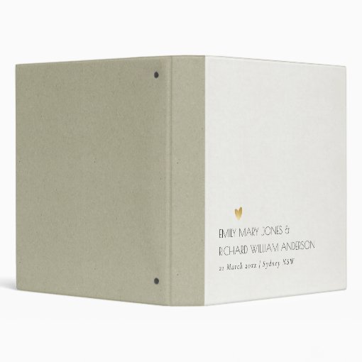 SIMPLE ELEGANT KRAFT GREY TYPOGRAPHY TEXT ONLY BINDER | Zazzle