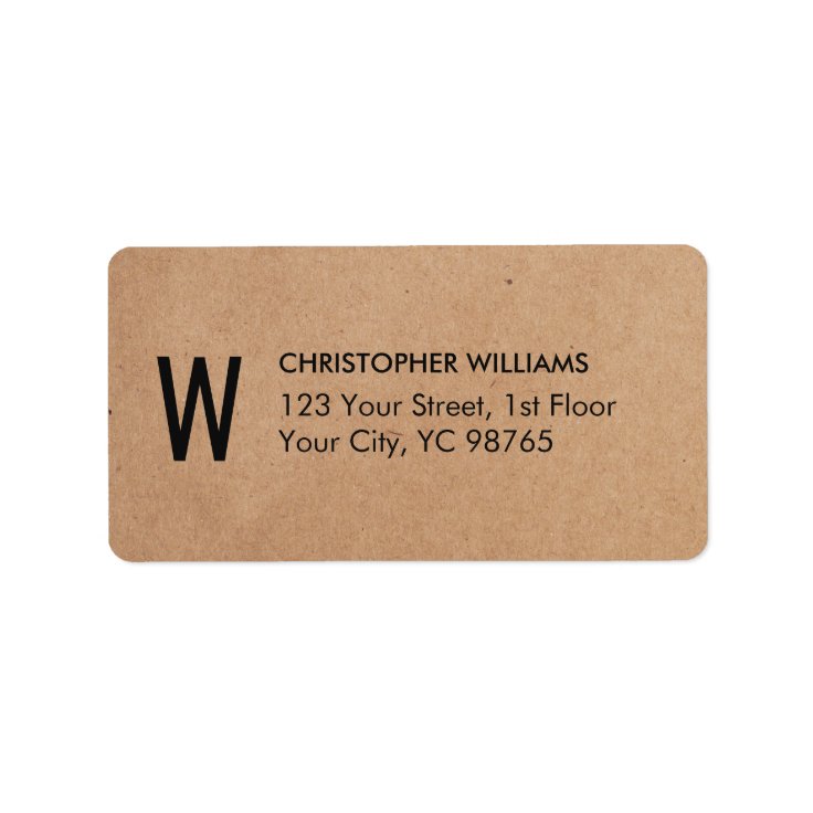 Simple Elegant Kraft Paper Business Monogram Label | Zazzle