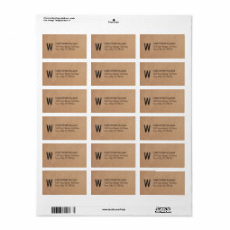 Simple Elegant Kraft Paper Business Monogram Label | Zazzle