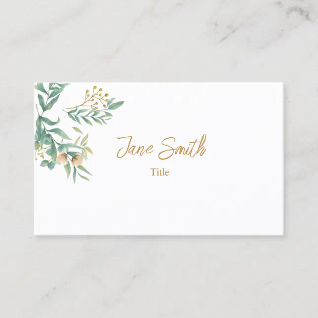 Simple Elegant Leaf Botanical Business Card | Zazzle
