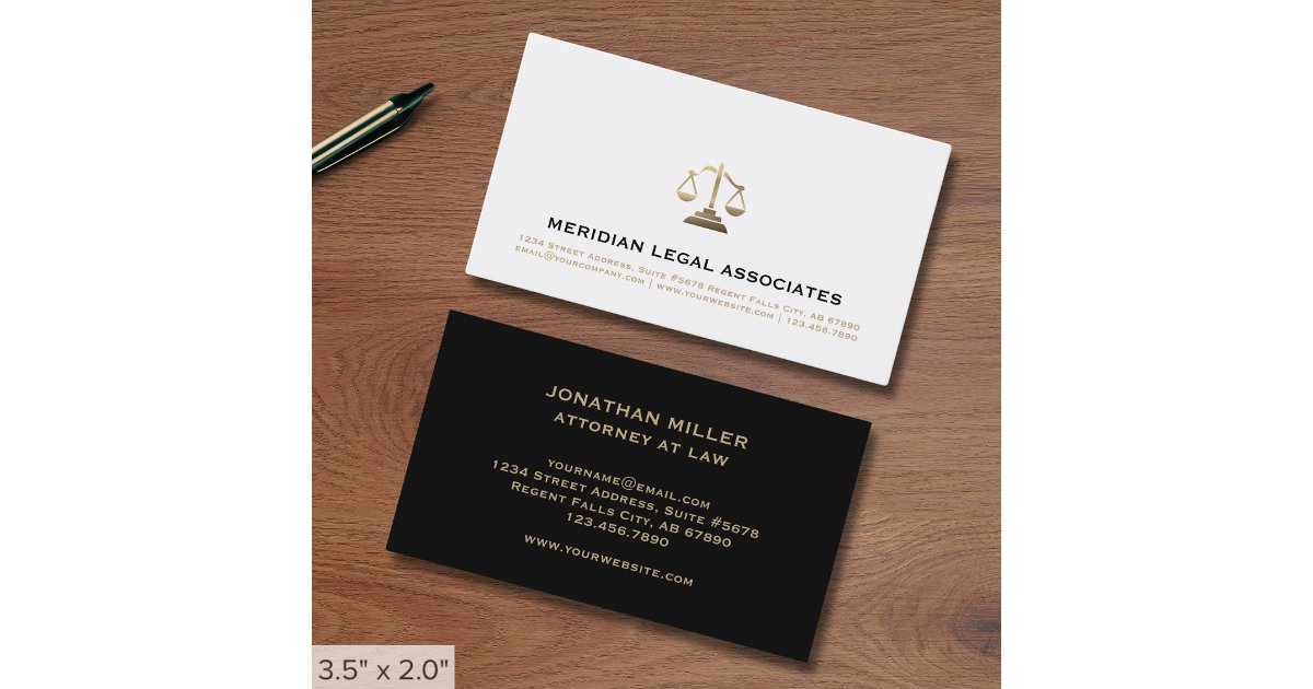 Simple Elegant Legal Business Card | Zazzle