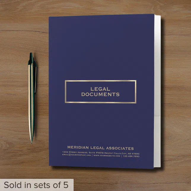 Simple Elegant Legal Documents Pocket Folder | Zazzle