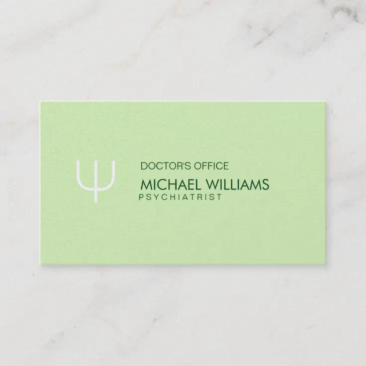 Simple Elegant Light Green Psychologist Profession Business Card | Zazzle