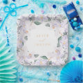 Simple Elegant Lilac Watercolor Floral Wedding Paper Plates | Zazzle