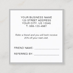 Simple Elegant Logo Referral Card | Zazzle