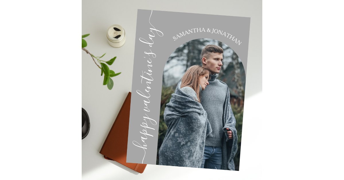 Simple Elegant Love valentine's day couple photo Holiday Card | Zazzle