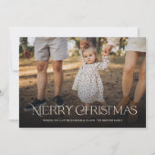 Simple Elegant Merry Christmas Floral Back Holiday Card | Zazzle