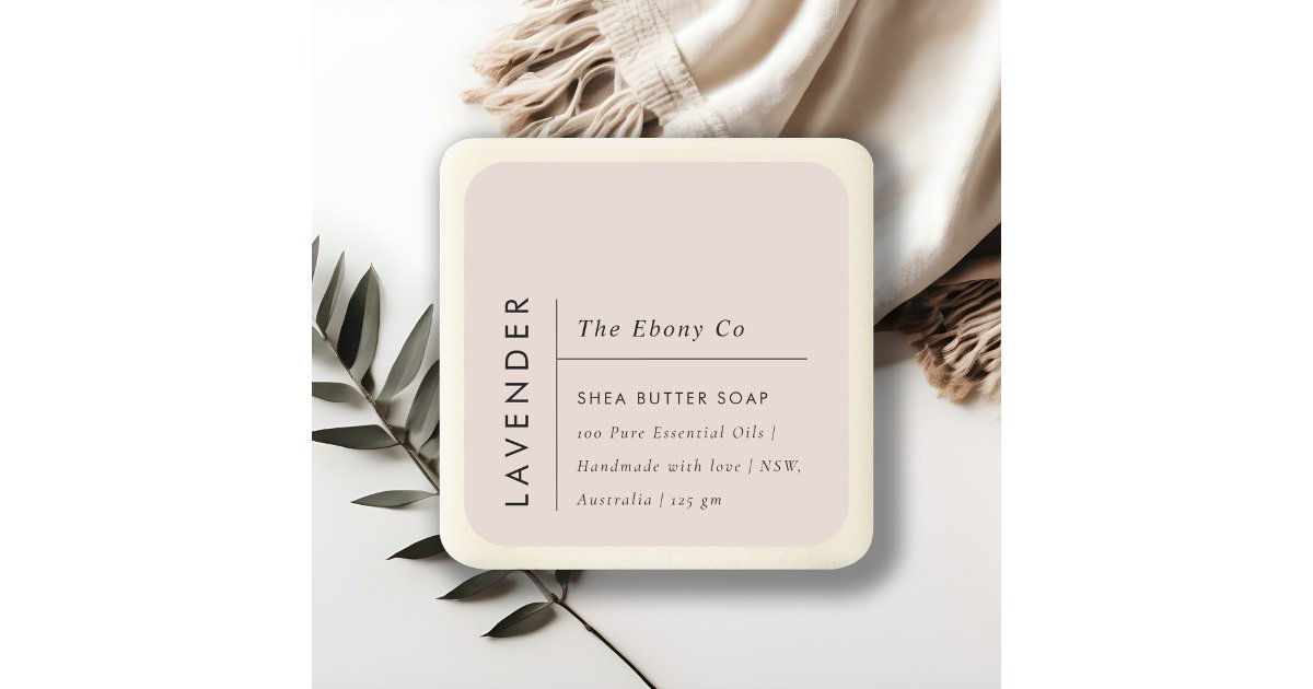 Simple Elegant Minimal Dusky Blush Soap Label | Zazzle