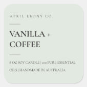 SIMPLE ELEGANT MINIMAL MODERN MINT GREEN SQUARE STICKER | Zazzle