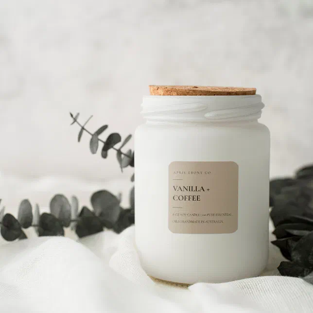 SIMPLE ELEGANT MINIMAL MODERN RUSTIC KRAFT SQUARE STICKER | Zazzle